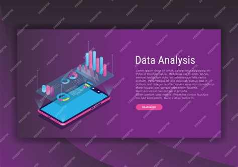Premium Vector Data Analysis Isometric Design Template