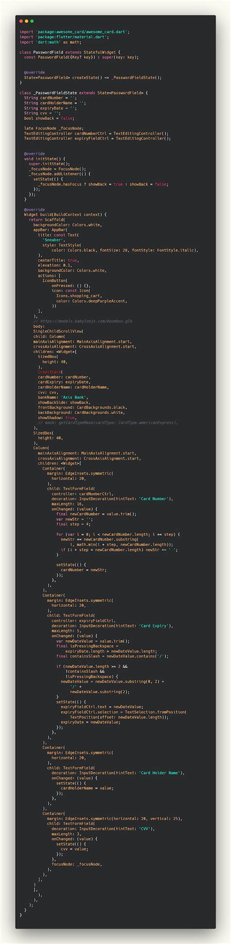 Credit Card Flutter