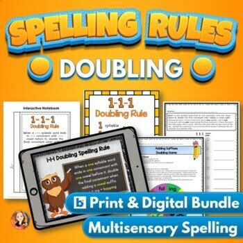 Doubling Spelling Rule Bundle By Tammys Toolbox Tpt