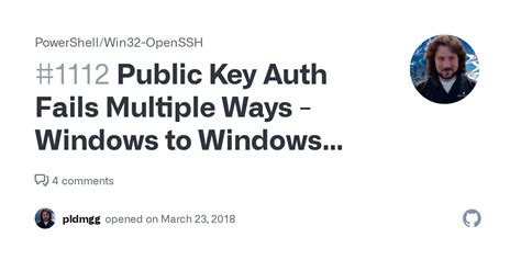 Public Key Auth Fails Multiple Ways Windows To Windows And Linux To