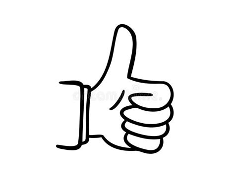 Thumb Up Hand Gesture Hand Drawn Doodle Symbol Drawing Line Thumb Up