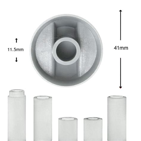 4x Flavel Oven Cooker Hob Silver Grey Control Knob Switch 5 Adoptor
