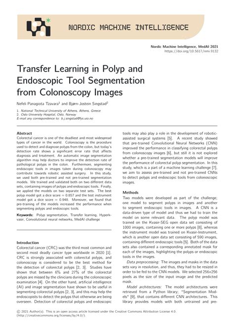 Pdf Transfer Learning In Polyp And Endoscopic Tool Segmentation From