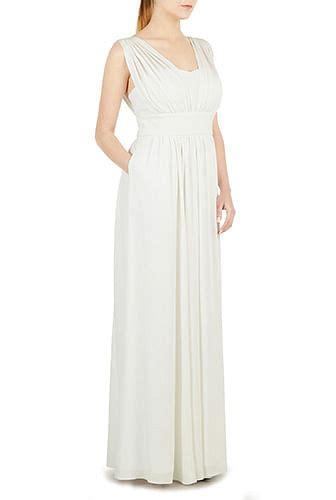 Shop Pleated Shoulder Empire Chiffon Gown Eshakti