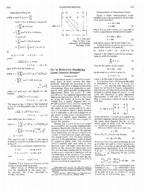On A Method For Simplifying Linear Dynamic Systems Ieee Journals