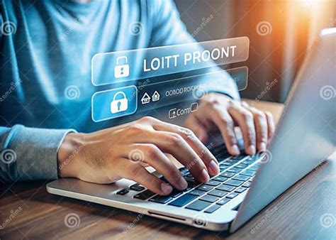 User Typing Login And Password Cyber Security Concept Data Protection