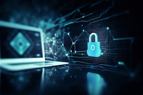 Premium AI Image A Laptop With A Lock On The Screen