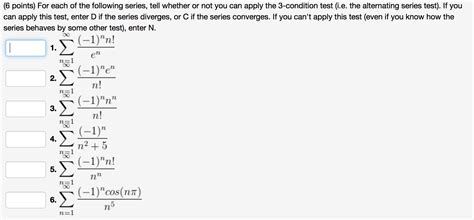 Solved For Each Of The Following Series Tell Whether Or Not