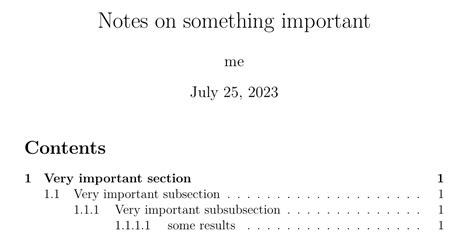 Table Of Contents How To Get Same TOC For Tex4ht As With PDF TeX