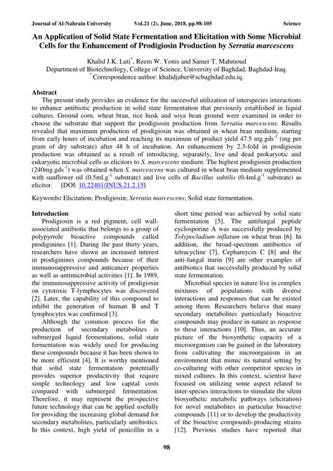 Pdf An Application Of Solid State Fermentation And Elicitation With Some Microbial Cells For
