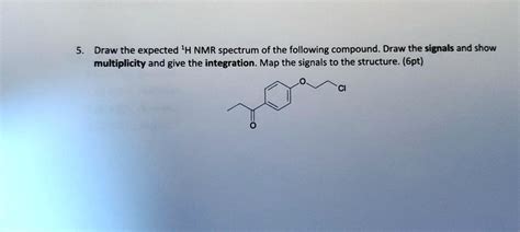 Solved Draw The Expected 1h Nmr Spectrum Of The Following Compound