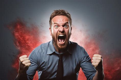 Portrait Of Man Freaking Out Premium Ai Generated Image