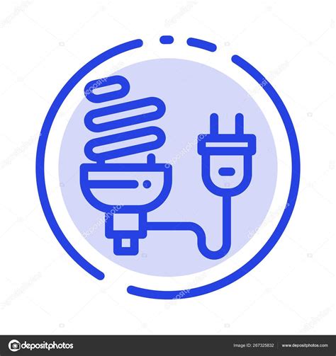 Bulb Economic Electrical Energy Light Bulb Plug Blue Dotted Stock