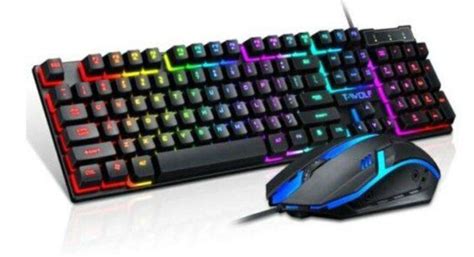 Keyboards And Mice Secondhand Tf 200 Rainbow Backlit Game Keyboard And Mouse Set For Sale In