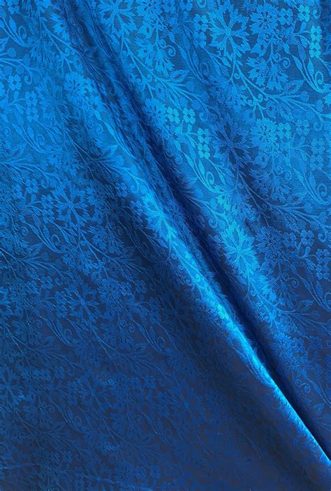 Blue Satin W Blue Floral Print Tablecloth Eventlyst