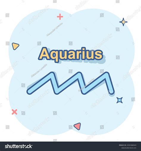 Vector Cartoon Aquarius Zodiac Icon Comic Stock Vector Royalty Free