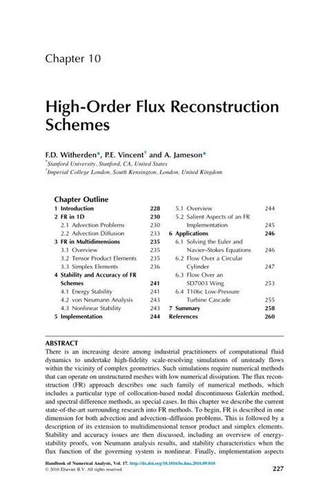 pdf high order flux reconstruction schemesaero