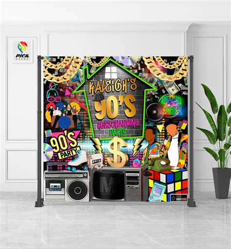 Back To The 90s Backdrop 90s Theme Banner Throwback Party House