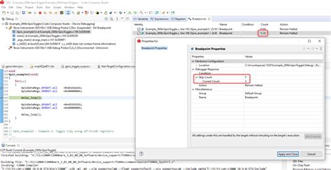 Tms320f28027 How To Count The Number Of Times The Program Passed A