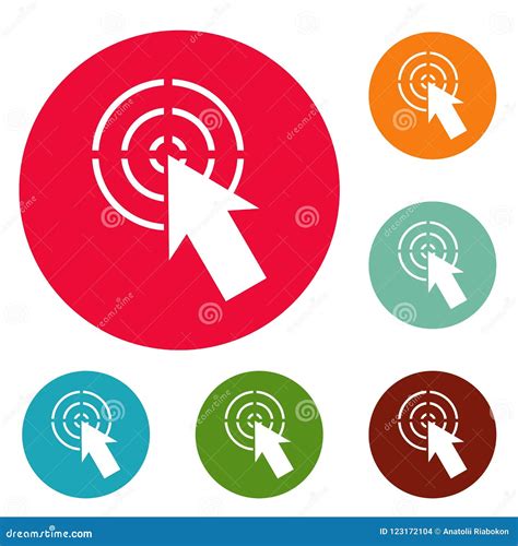 Cursor Shape Icons Circle Set Stock Illustration Illustration Of