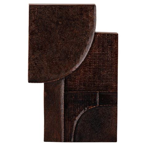 Contemporary Wall Object Textured Natural Dark Lacquer Seung Hyun