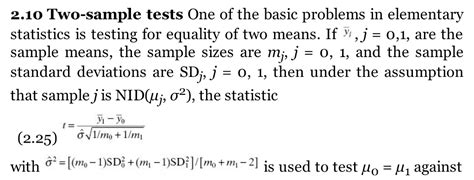 solved 2 10 two sample tests one of the basic problems in