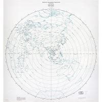 Large Detailed Azimuthal Equidistant Projection Map Centered On Bangkok