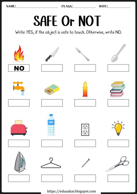 Home Safety Worksheets