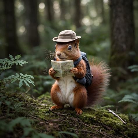 Squirrel Safari A Woodland Adventure Awaits Stock Illustration