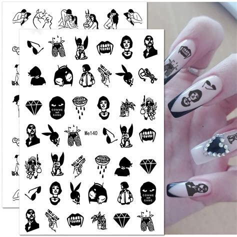 NailYork Creative Nail Stickers Of Sexy Girl Abstract Woman Face Design D Nail Stickers