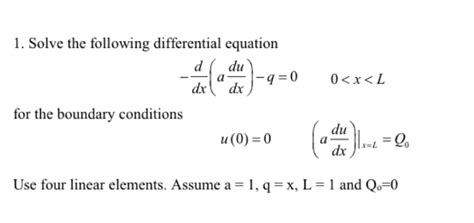 solved 1 solve the following differential equation