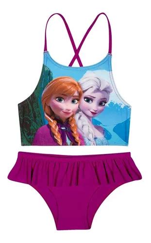 Biquini Infantil Frozen Viol Disney Cropped Calcinha Frete Grátis