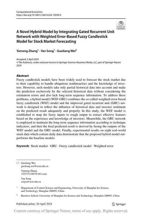 A Novel Hybrid Model By Integrating Gated Recurrent Unit Network With Weighted Error Based Fuzzy