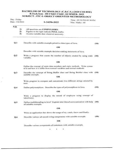 24296 Object Oriented Methodology Pdf