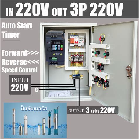 ตู้ Inverter Input 220v 1phase Output 3 Phase 220v Vfd Timer อินเวอร์เตอร์ ตัวแปรความถี่ สำหรับ