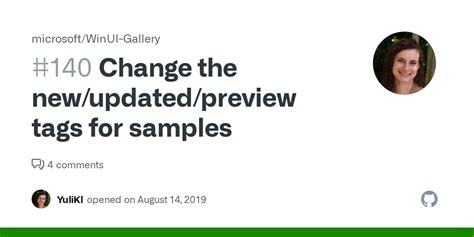 Change The New Updated Preview Tags For Samples Issue