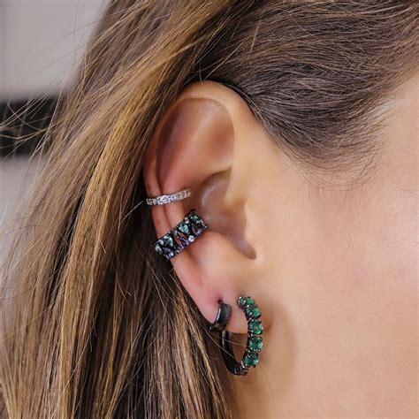 Brinco Argola Lisa Terceiro Furo Ródio Negro Milliá Acessórios BRINCOS Milliá Brincos Chokers