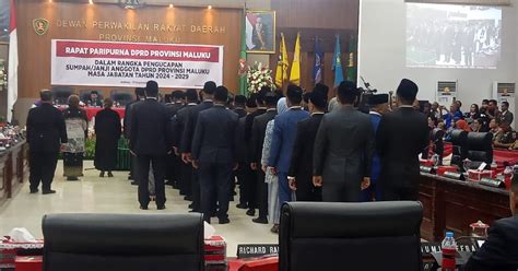 45 Anggota DPRD Maluku Dilantik 6 Diantaranya Dapa Bola Munta