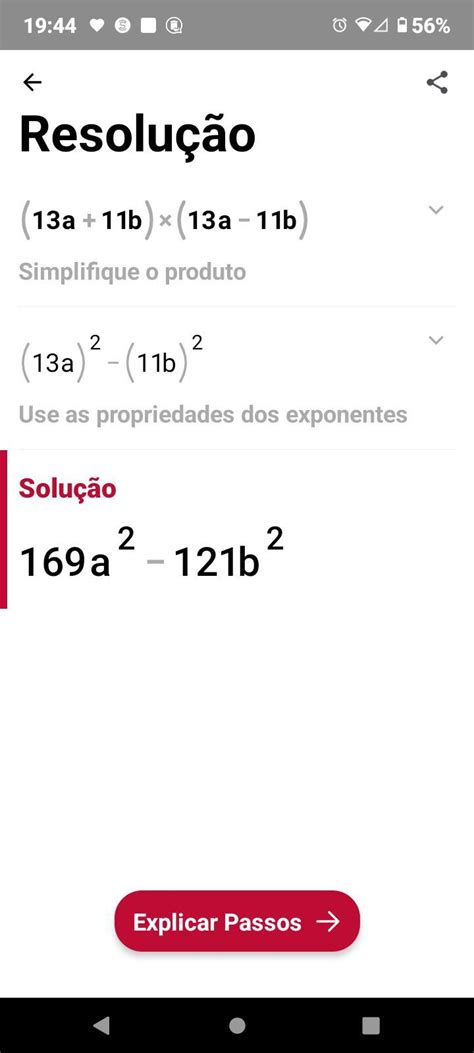 Resolva os produtos notaveis A 2a 3b ² B 5x 4y ² C 13a 11b 13a