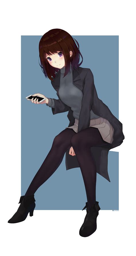 Wallpaper Illustration Anime Girls Short Hair Brunette Cartoon
