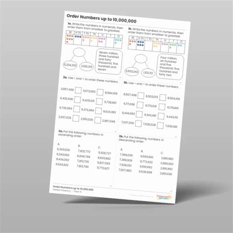 Year 6 Order Numbers Up To 10 000 000 Varied Fluency Resource Classroom Secrets