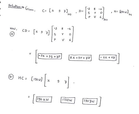 [solved] use the matrices c d and h given below to compute each
