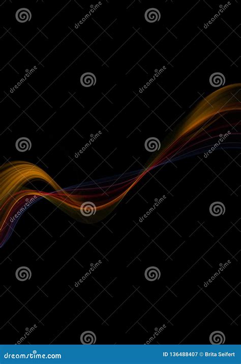 abstract black background with multicolored lines stock image image