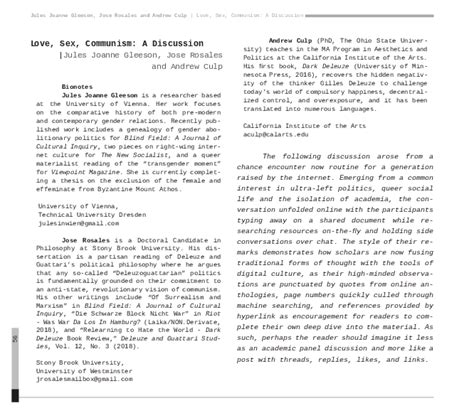 Pdf Love Sex And Communism A Discussion