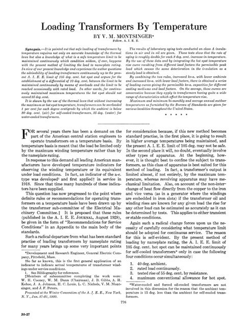 Loading Transformers By Temperature Pdf Transformer Convection