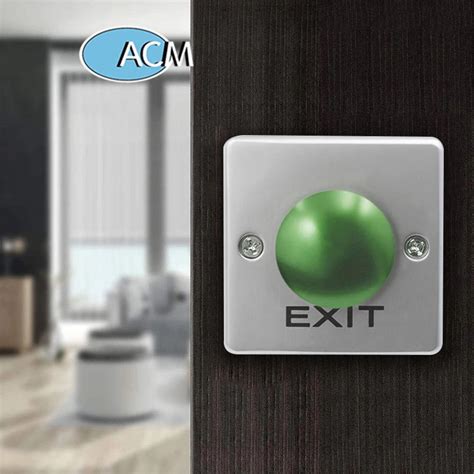 Square Zinc Alloy Metal Green Red Mushroom Request To Exit Switch