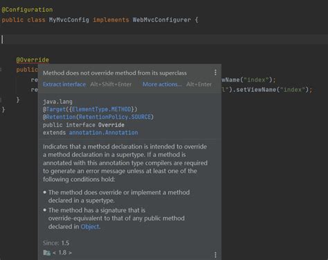 Idea中override出现method Does Not Override Method From Its Superclass错误