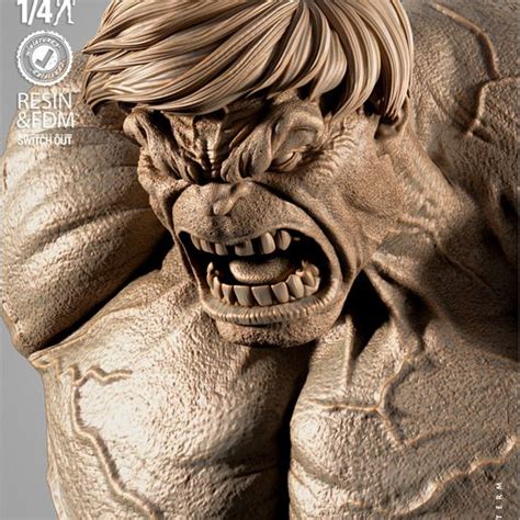👤 Wicked Marvel Hulk Portrait Bust Tested And Ready For 3d Printing