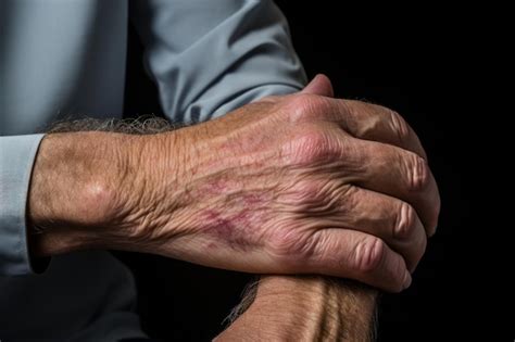 Premium Photo An Older Man With A Rash On His Hands