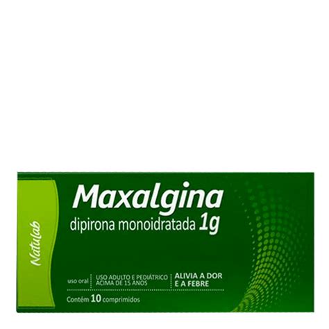 Maxalgina 1g Natulab 10 Comprimidos Drogarias Pacheco
